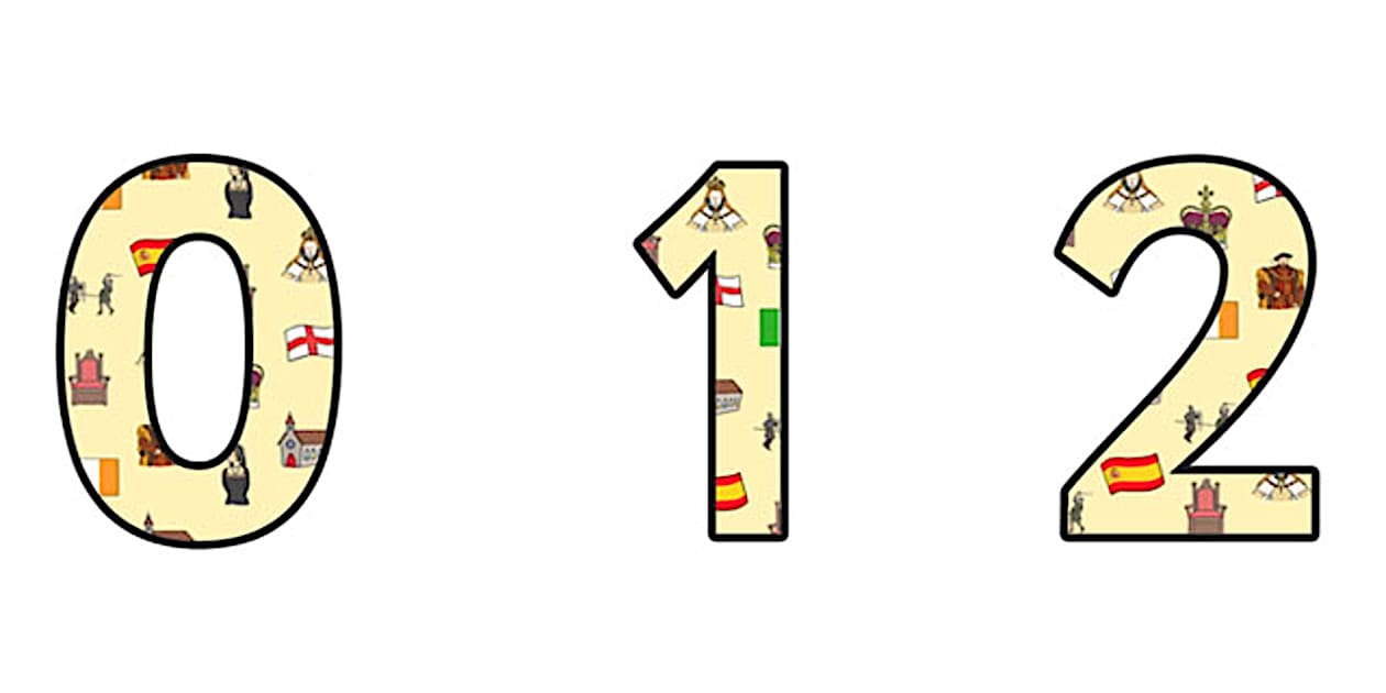 Elizabeth I Themed A4 Display Numbers (teacher made)