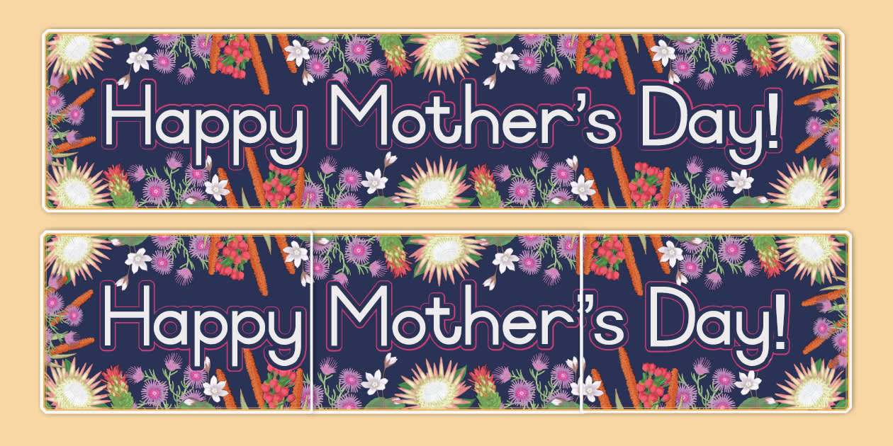 Fynbos Themed Happy Mother's Day! Display Banner - Twinkl