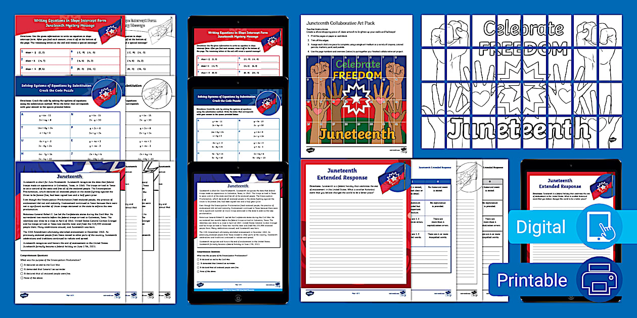 Juneteenth Activity Sheets for 8th Grade | Twinkl USA