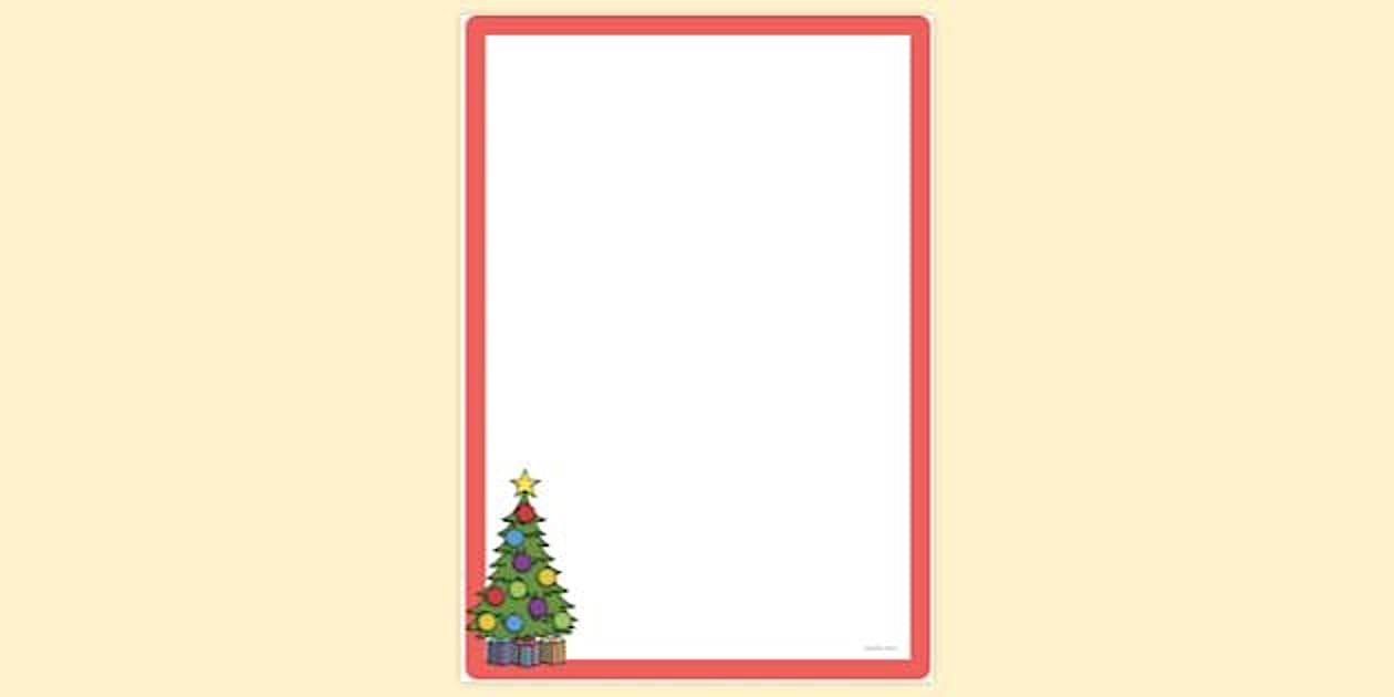 Simple Blank Miniature Christmas Tree Page Border | Twinkl