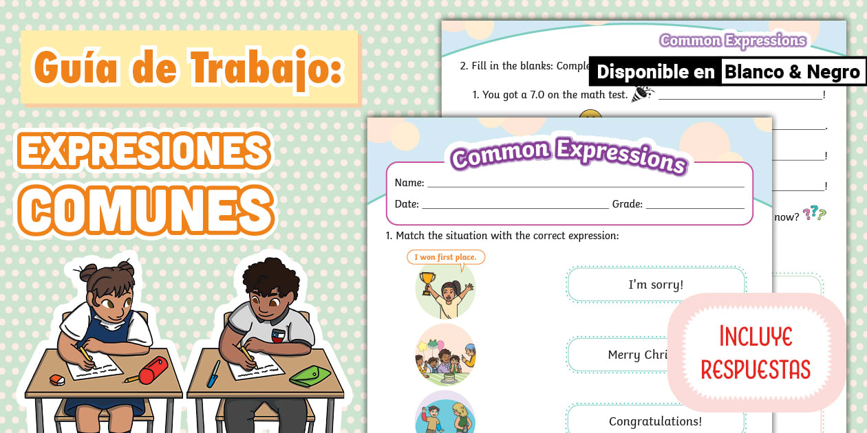 Guía de Trabajo | Expresiones Comunes | 5° Básico | Inglés