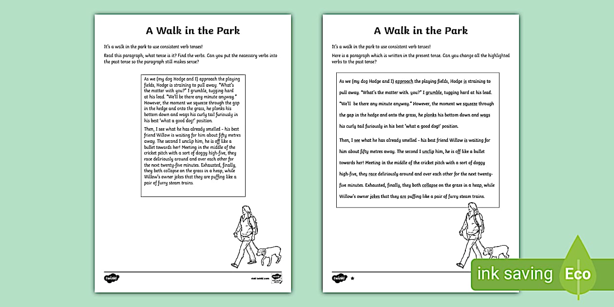 Changing Tense Worksheets | Tense Consistency | Twinkl