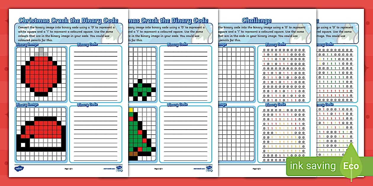 Christmas Crack The Binary Code -KS2 (Teacher-Made) - Twinkl