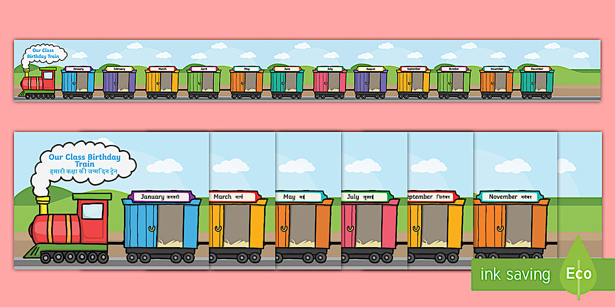 Birthday Train Display Pack English/Hindi (teacher made)