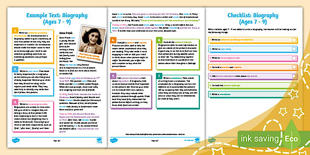 Example Text: Biography (Ages 7 - 9) (teacher made) - Twinkl