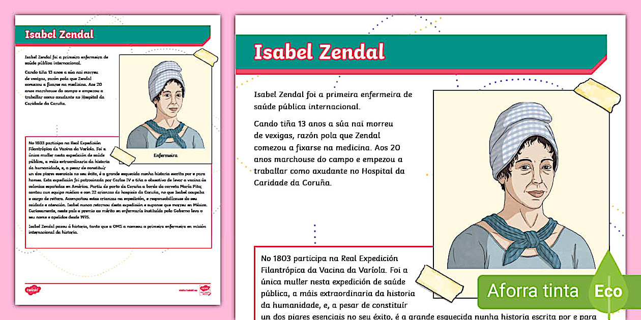 Folla informativa: Isabel Zendal - Galego (teacher made)