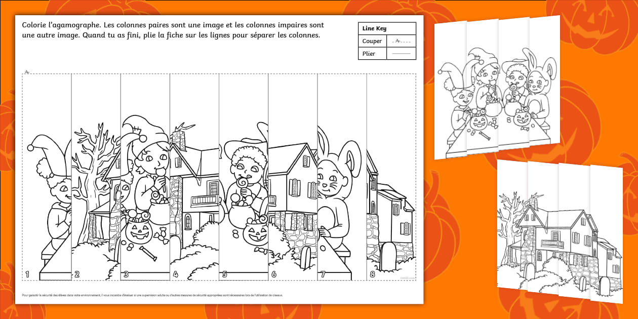 Agamographe à colorier : Halloween (Teacher-Made) - Twinkl