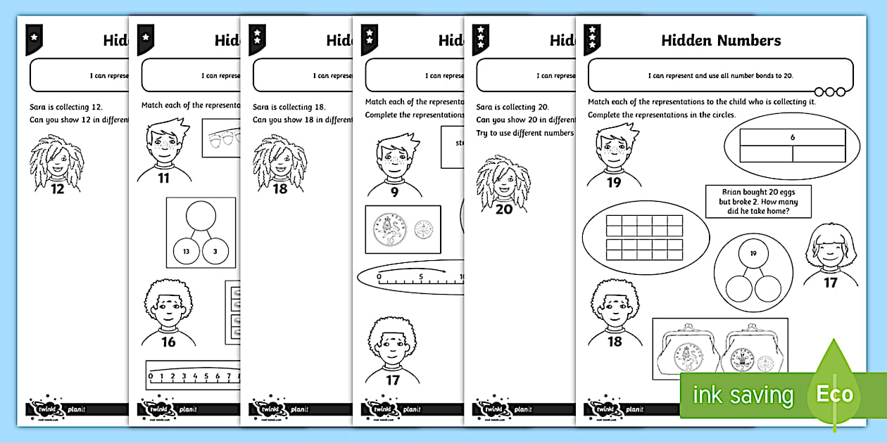 Representing Bonds to Twenty Differentiated Worksheet / Worksheets