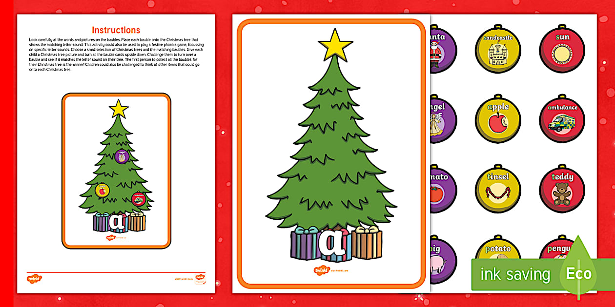 Christmas Tree Phonics Game | Phase 2 | Literacy Resources