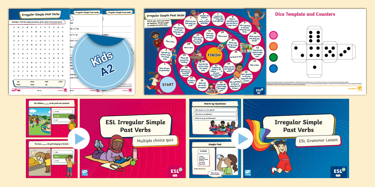 ESL Irregular Simple Past Verb Lesson Plan for Kids - Twinkl
