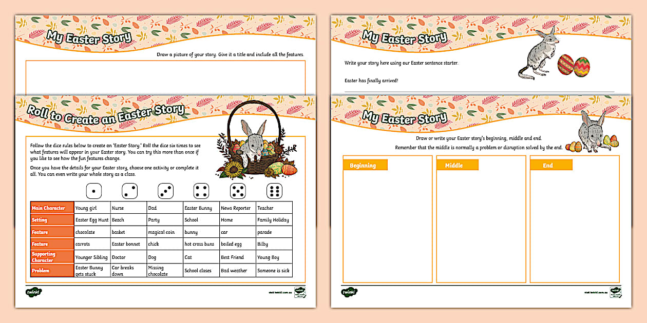 Roll to Create an Easter Story (teacher made) - Twinkl