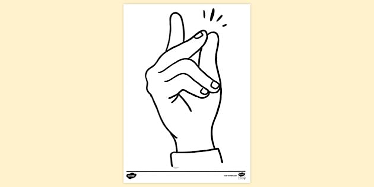 Clicking Fingers Colouring Sheet | Colouring Sheets - Twinkl