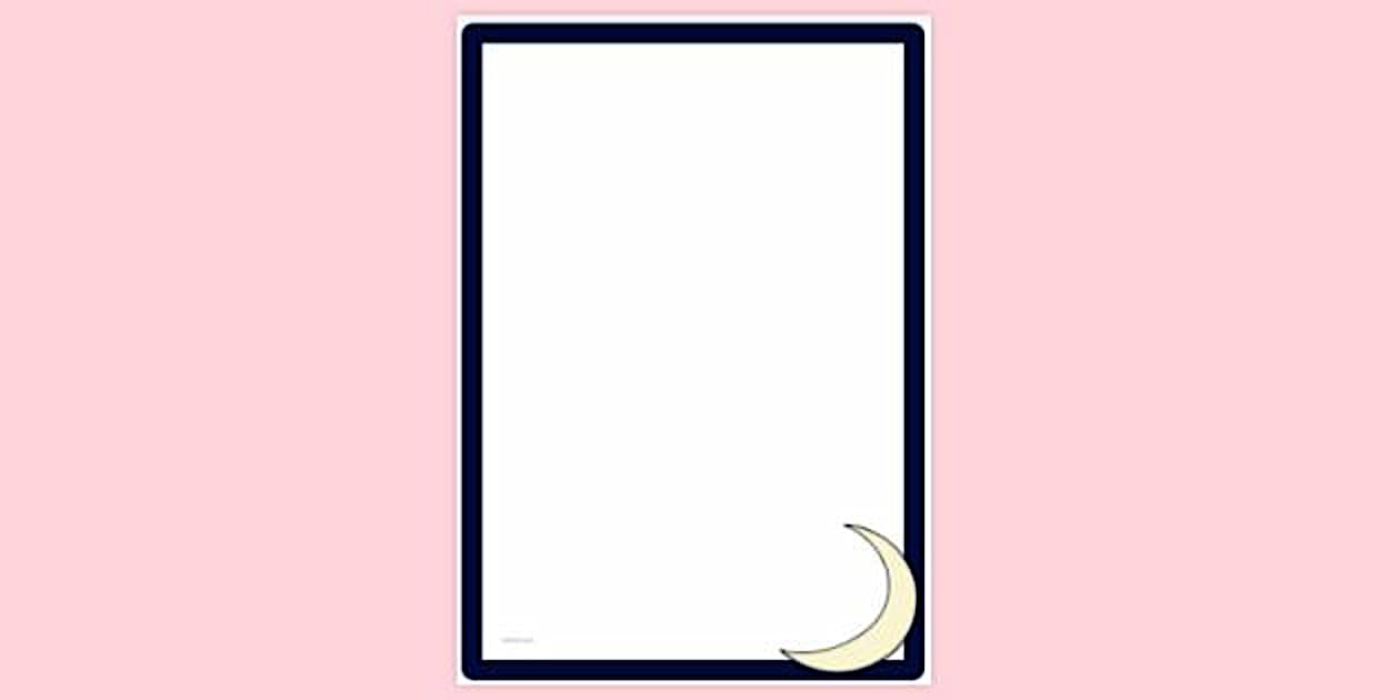 Simple Quarter Moon Page Border | Page Borders | Twinkl