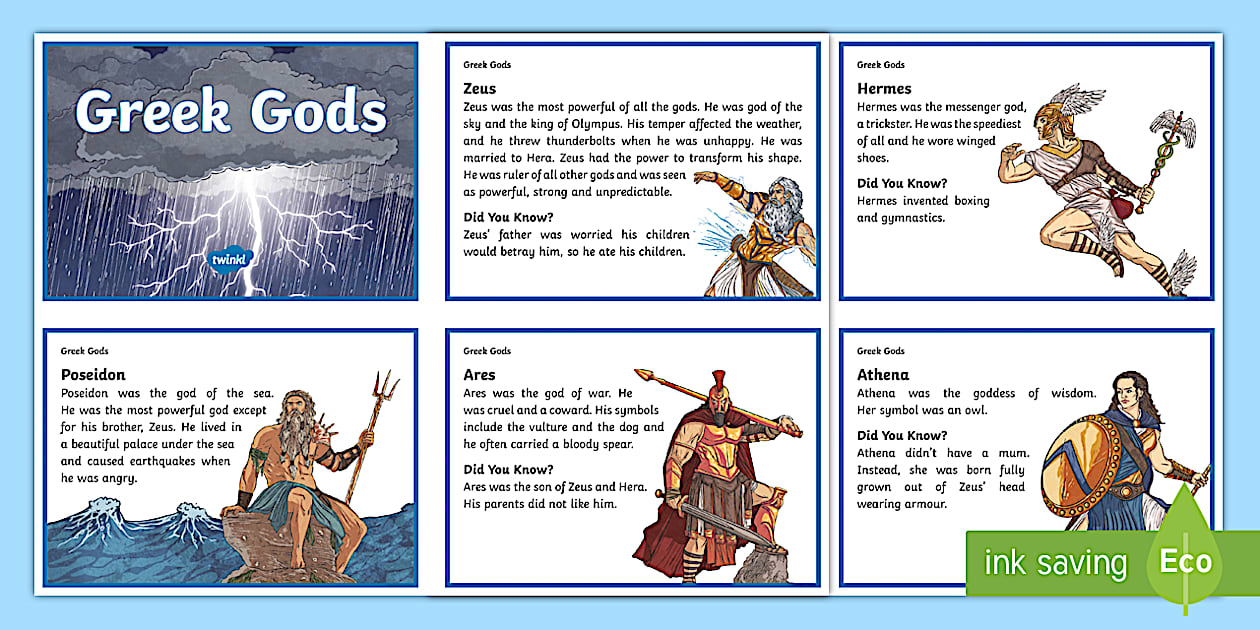 Greek God KS2 Fact Files (teacher made) - Twinkl
