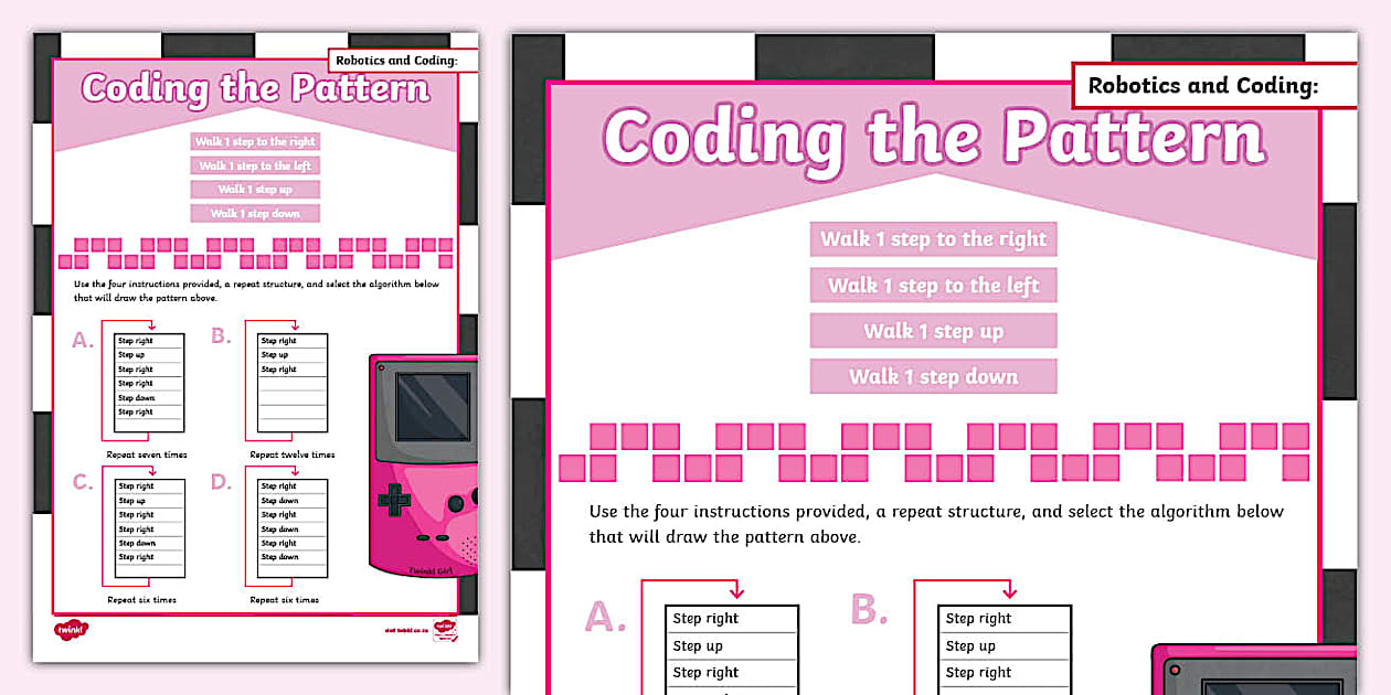 Robotics and Coding - Coding the Pattern - Twinkl