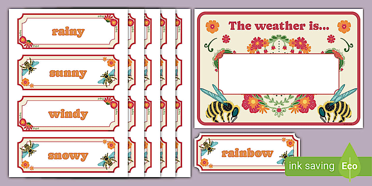 Bee-Themed Weather Display Set (teacher made) - Twinkl