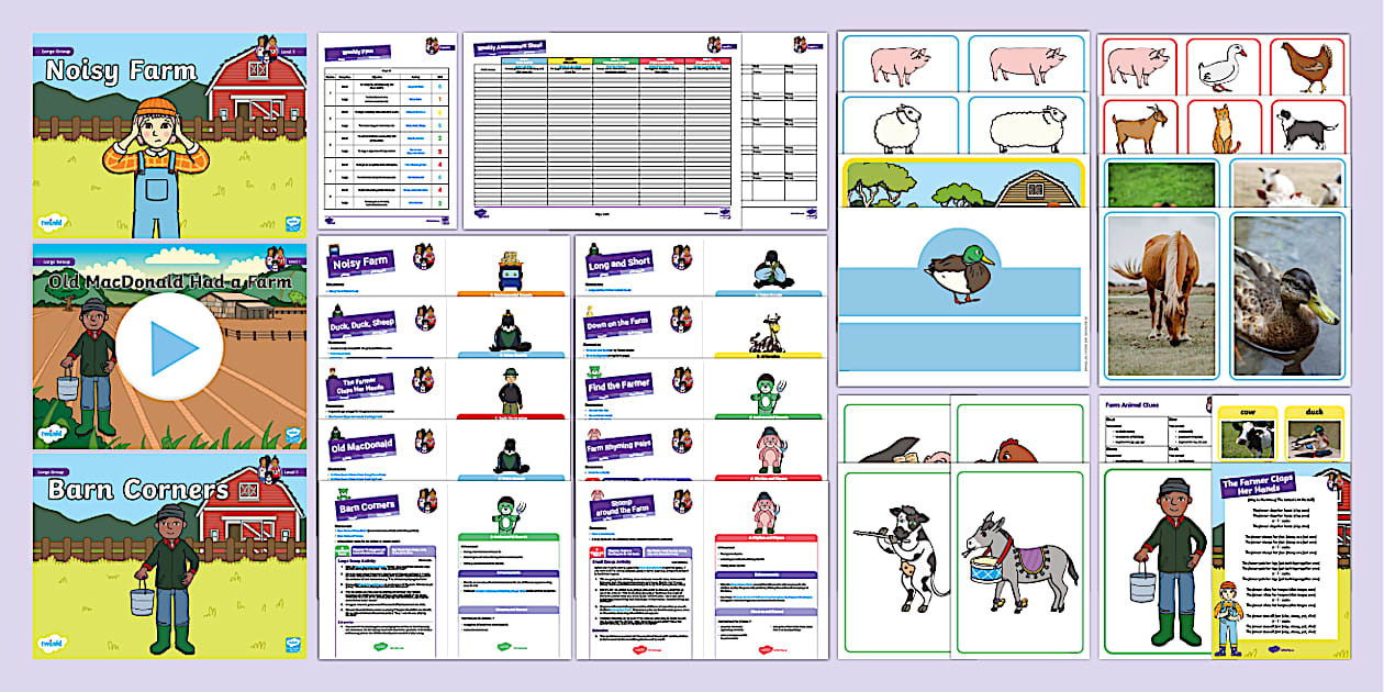 Level 1 Week 19 - Farm Animals Weekly Lesson Pack - Twinkl