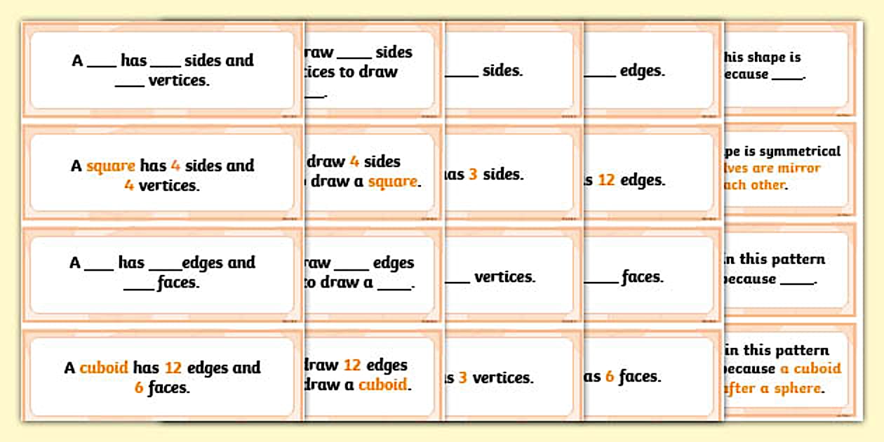 👉 Year 2 Properties of Shapes Stem Sentences - Twinkl