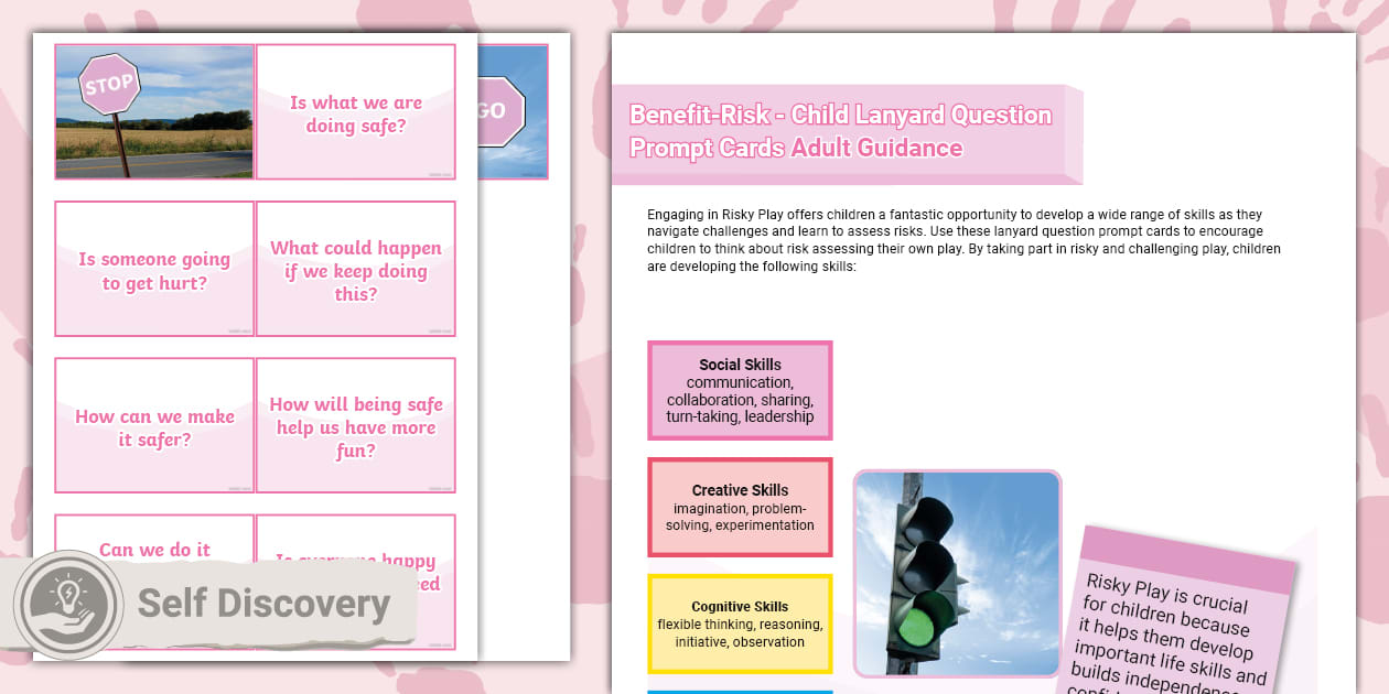 Benefit-Risk - Child Lanyard Question Prompt Cards - Twinkl