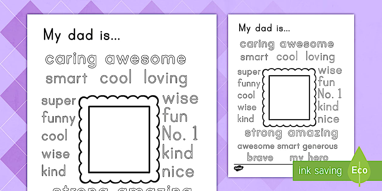 Father’s Day Describing Words Sheet - Twinkl USA Resources