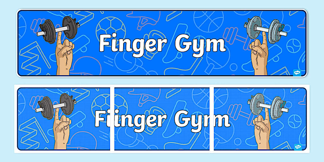 Cursive Finger Gym Display Banner (teacher made) - Twinkl