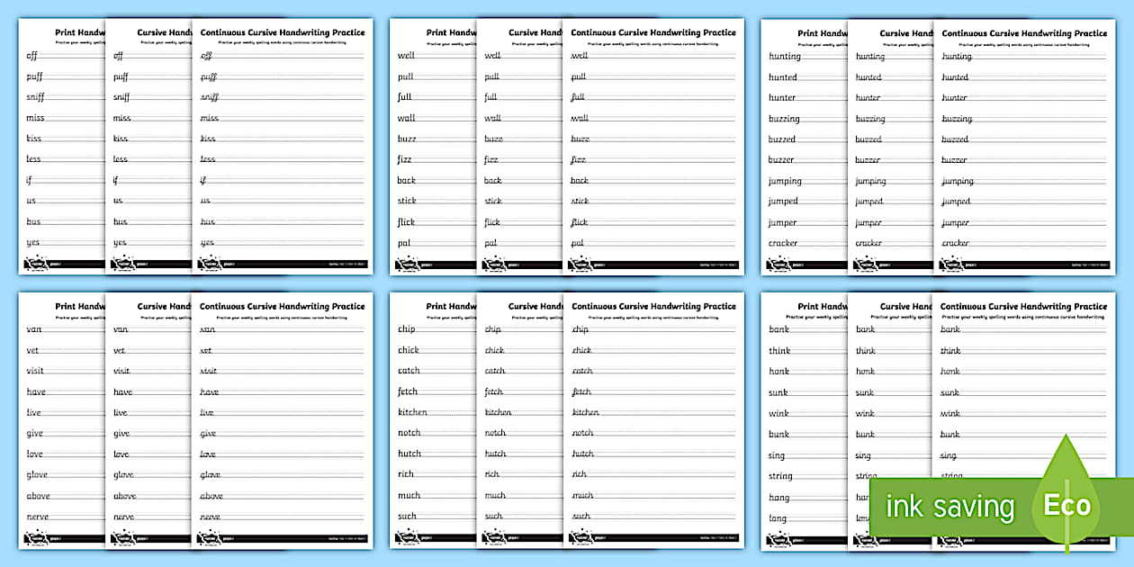 NSW Year 1 Term 1 to 3 Spelling Handwriting Practice Bumper Resource Pack