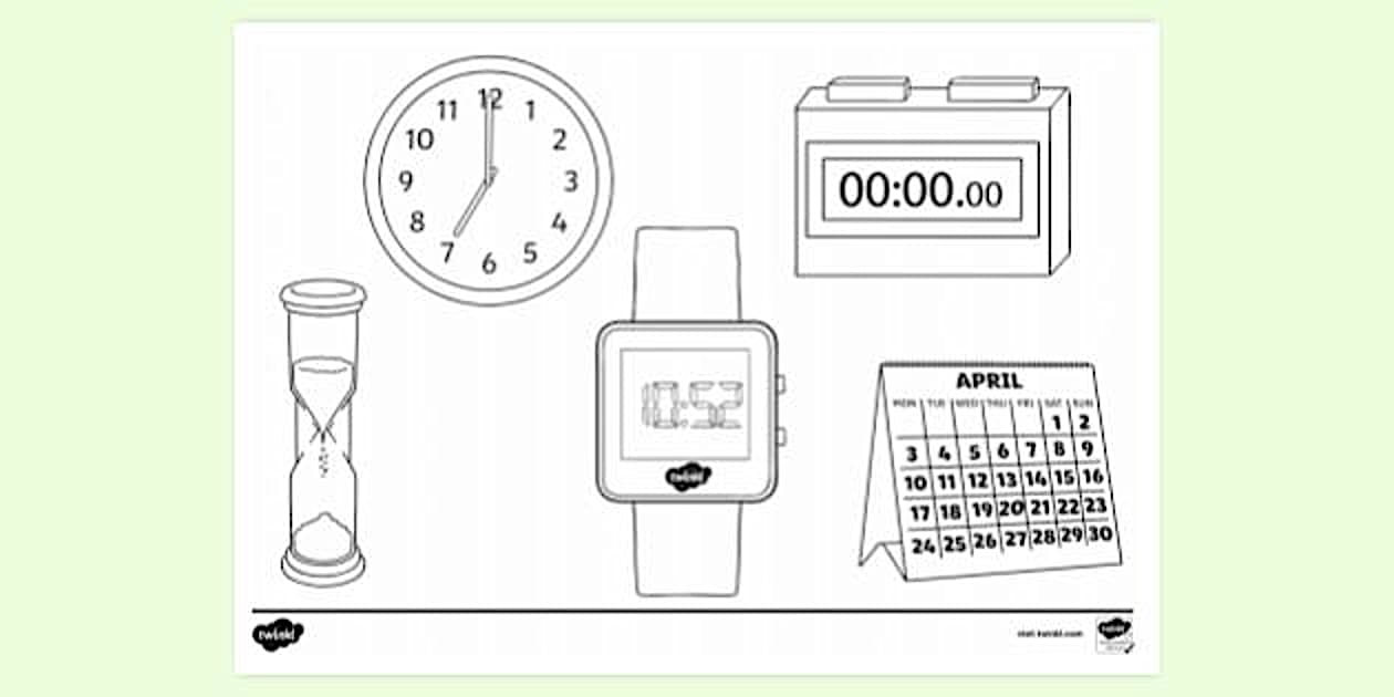 Time Colouring | Colouring Sheets (teacher made) - Twinkl