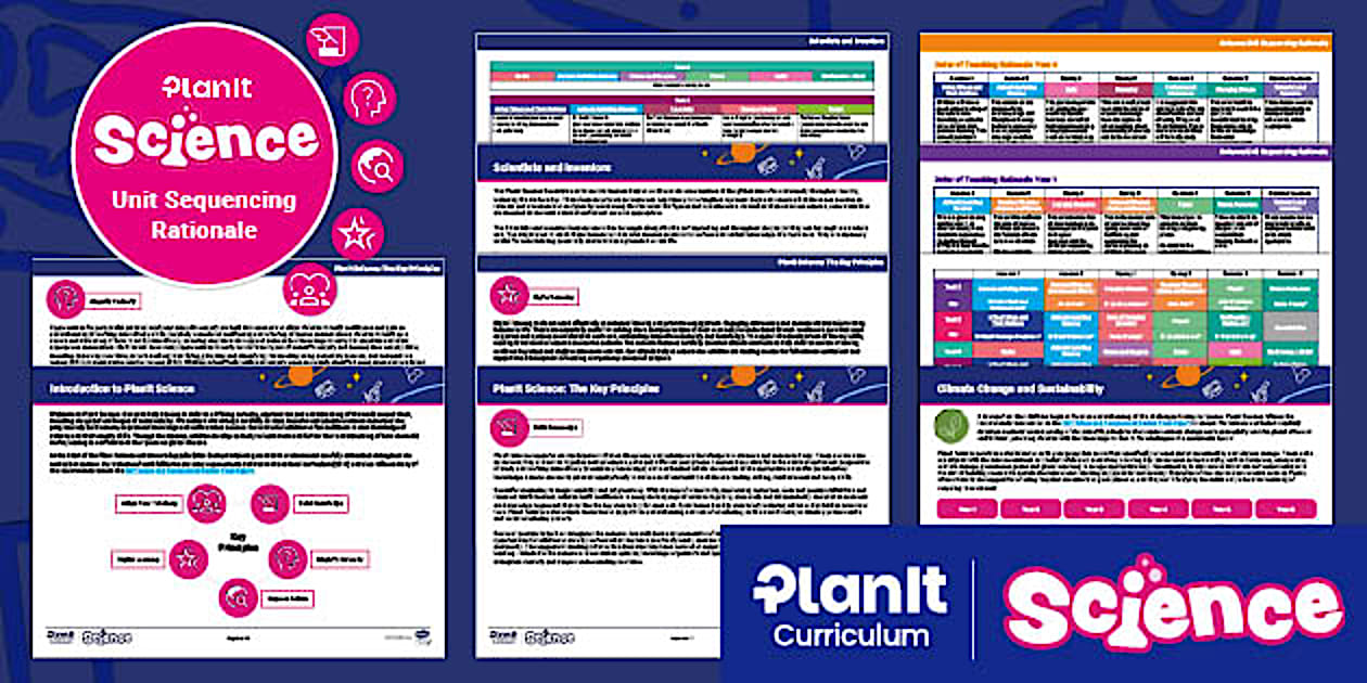 Planit Science Key Principles and Unit Sequencing Rationale