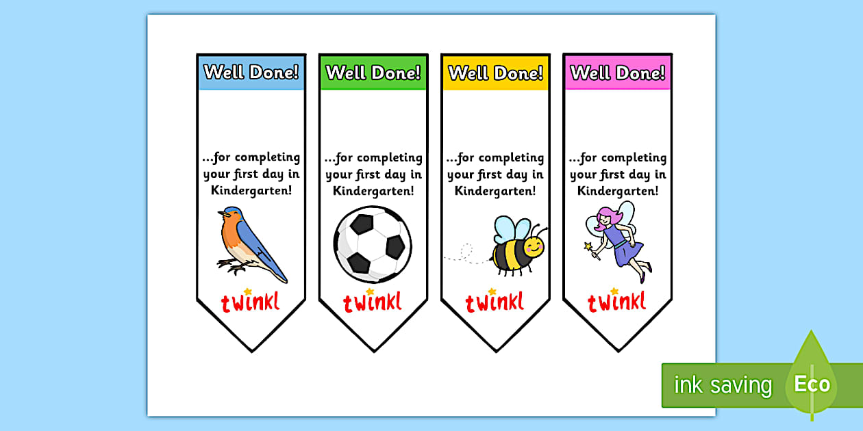 👉 Editable First Day Bookmarks Kindergarten - Twinkl