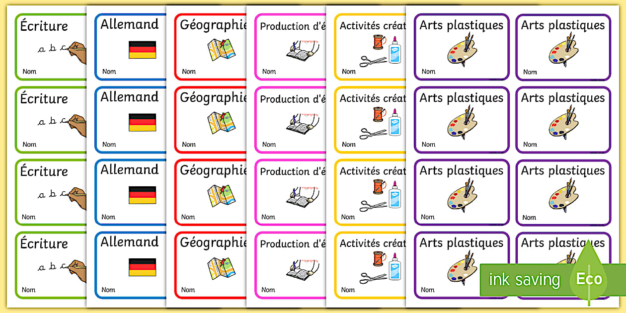 Editable Étiquettes de cahier modifiables (teacher made)