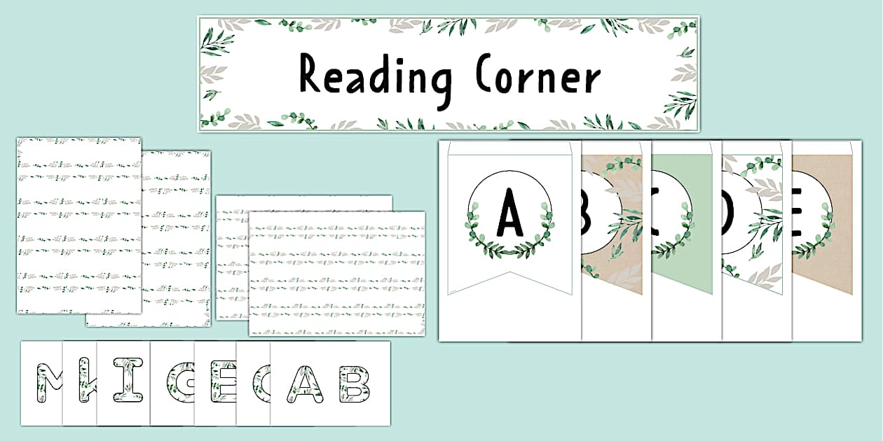 Botanical-Themed Reading Corner Display Pack - - Twinkl