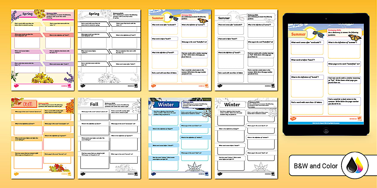 Dictionary Skill Worksheets | English Resource | Twinkl USA