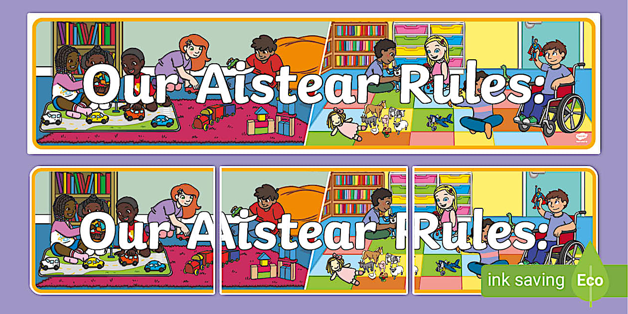 Our Aistear Rules Display Banner - Twinkl