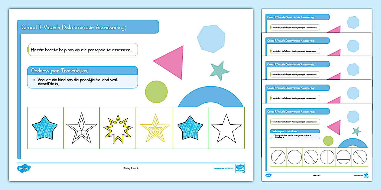 Graad R Visuele Diskriminasie Assessering: Ooreenstemming