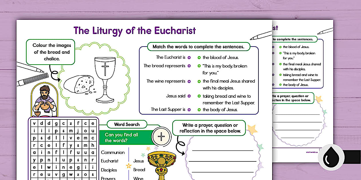 Liturgy of the Eucharist Activity Sheet (teacher made)