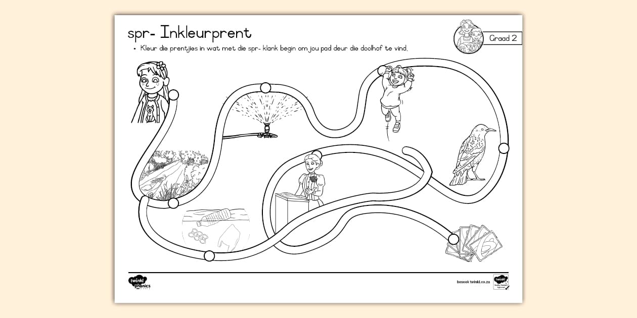 Graad 2 Klanke Inkleurprente spr- (Teacher-Made) - Twinkl