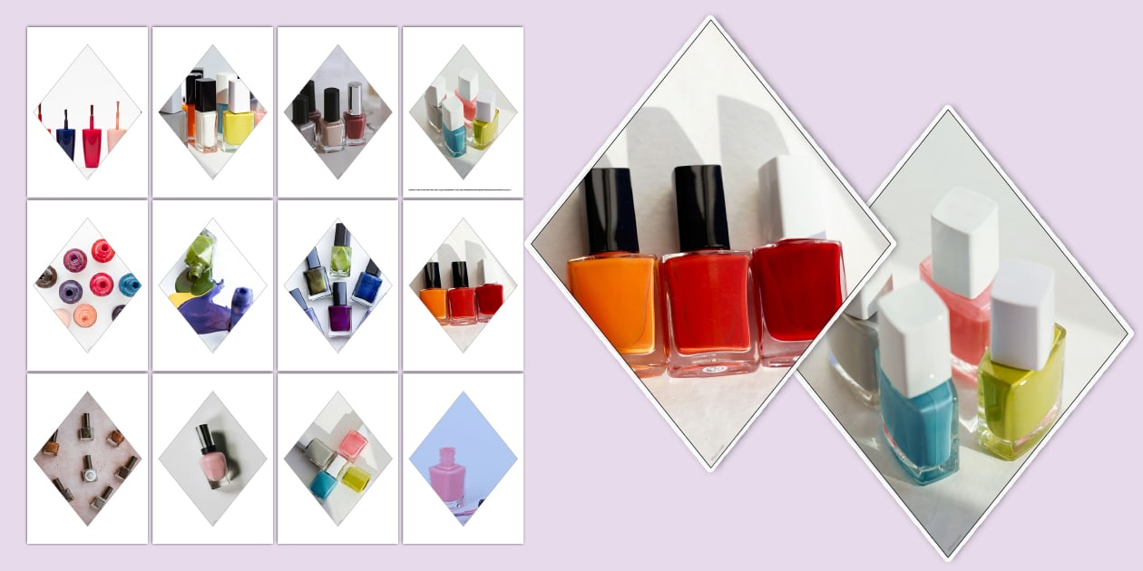Nail Polish Display Photo Cut-Outs (teacher made) - Twinkl