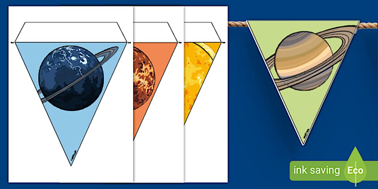 Solar System Bunting Display - Decoration Resource - Twinkl