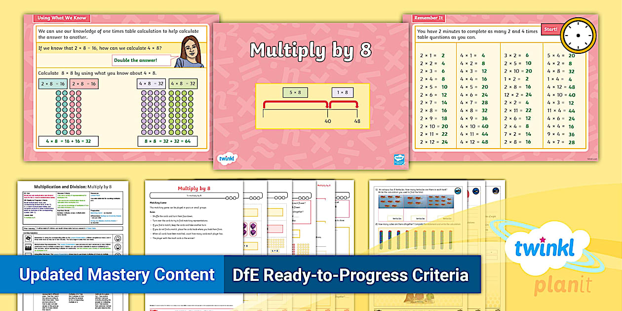 👉 Year 3 Planit Maths Lesson 9 Multiply by 8 - Twinkl
