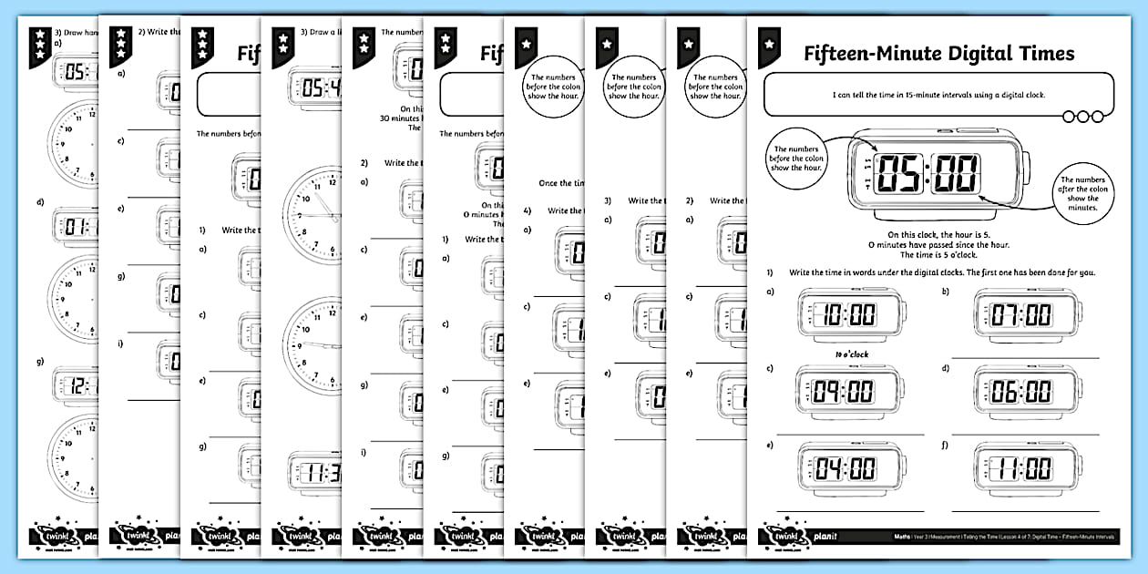 Higher Ability Fifteen-Minute Digital Times Differentiated Worksheets
