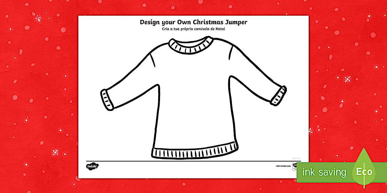 Christmas Jumper Design Worksheet / Worksheet English/Portuguese