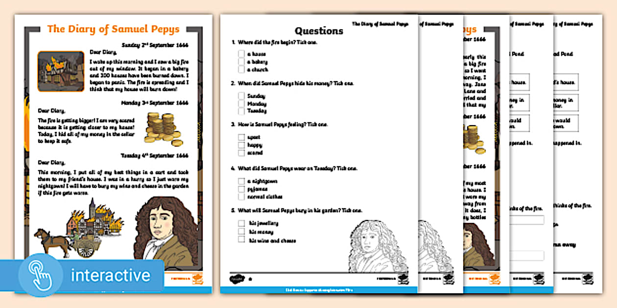 KS1 The Great Fire of London Reading Comprehension | Online