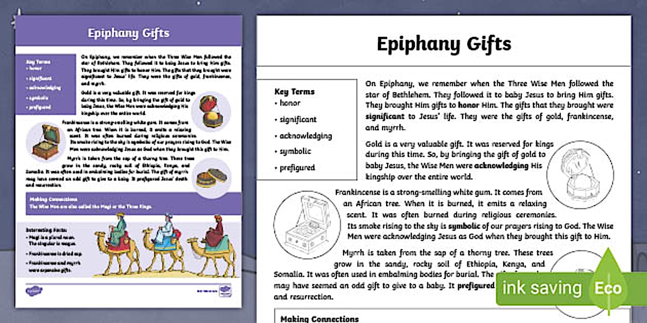 Fourth Grade Epiphany Gifts Fact File - Twinkl