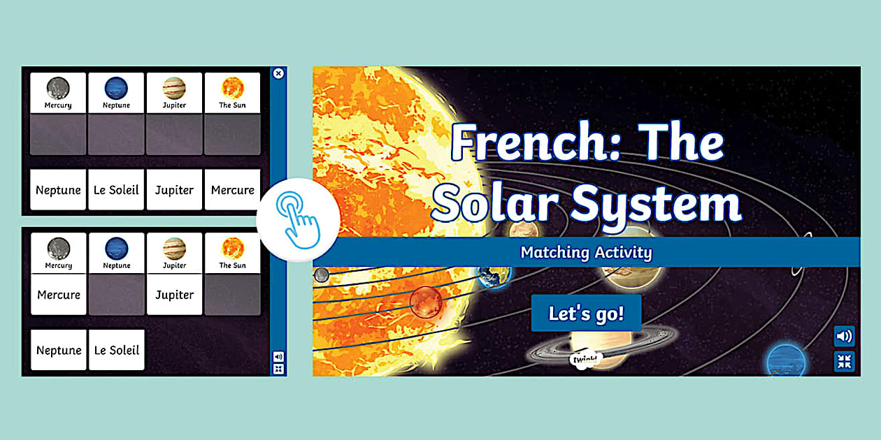 👉 French: The Solar System Interactive Matching Activity