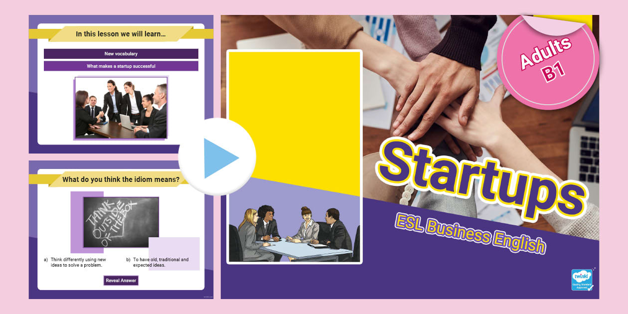 ESL Business English: Startups PPT [Adults, B1] - Twinkl