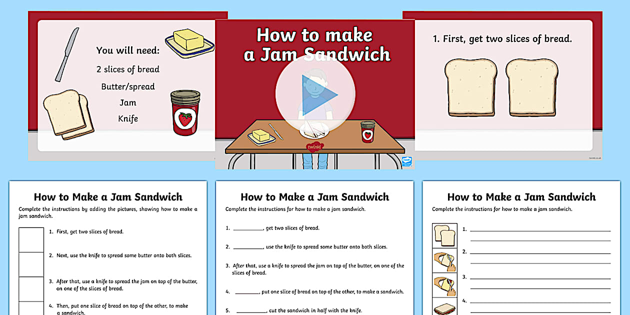How to Make A Jam Sandwich Resource Pack (teacher made)