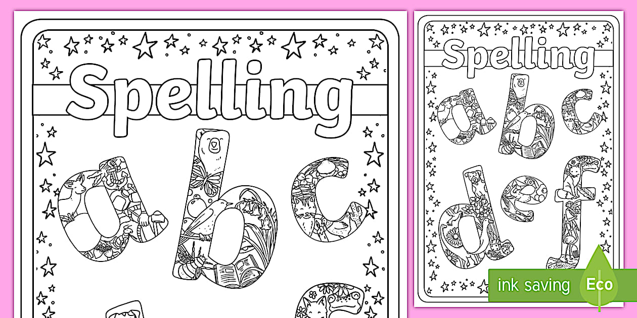 QLD Spelling Mindfulness Colouring Book Cover - Twinkl