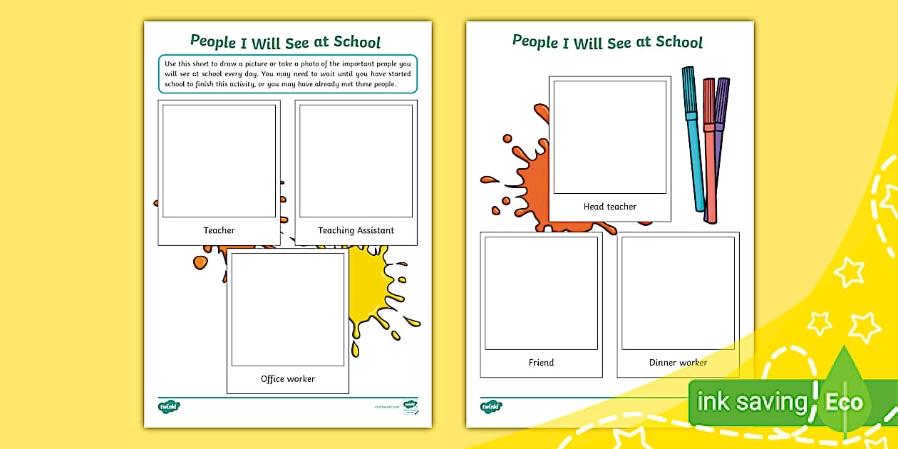 Starting Reception Journal - People I Will See at School