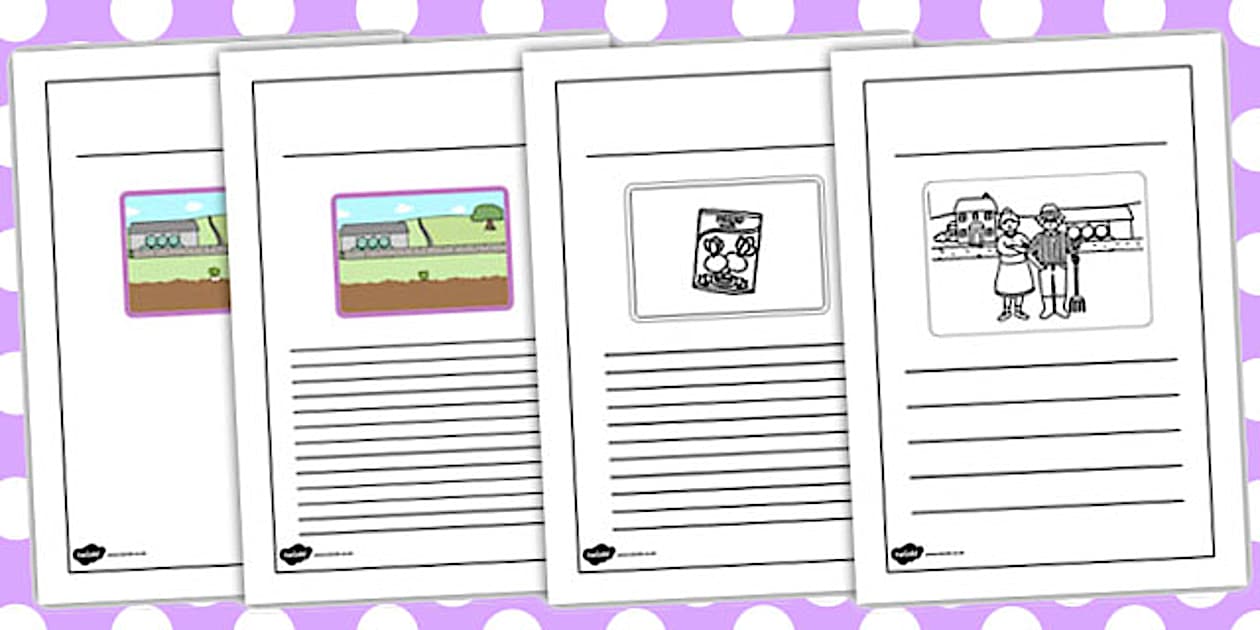 The Enormous Turnip Writing Frames Sequencing Cards - Twinkl