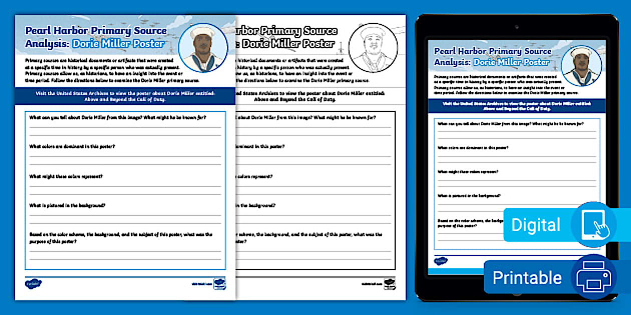 Pearl Harbor Primary Source Analysis: Dorie Miller Poster